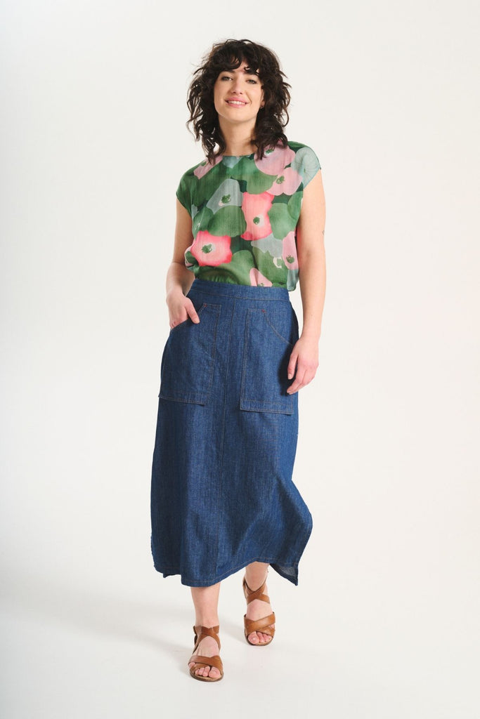Cardiff Skirt - Light Wash – Arabesque Springwood