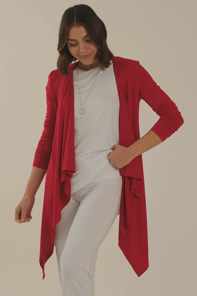 Waterfall Cardigan - Red – Arabesque Springwood